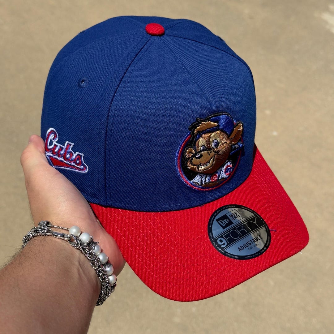NEW Blue Chicago Cubs Clark Mascot Wrigley New Era 9forty Adjustable ...