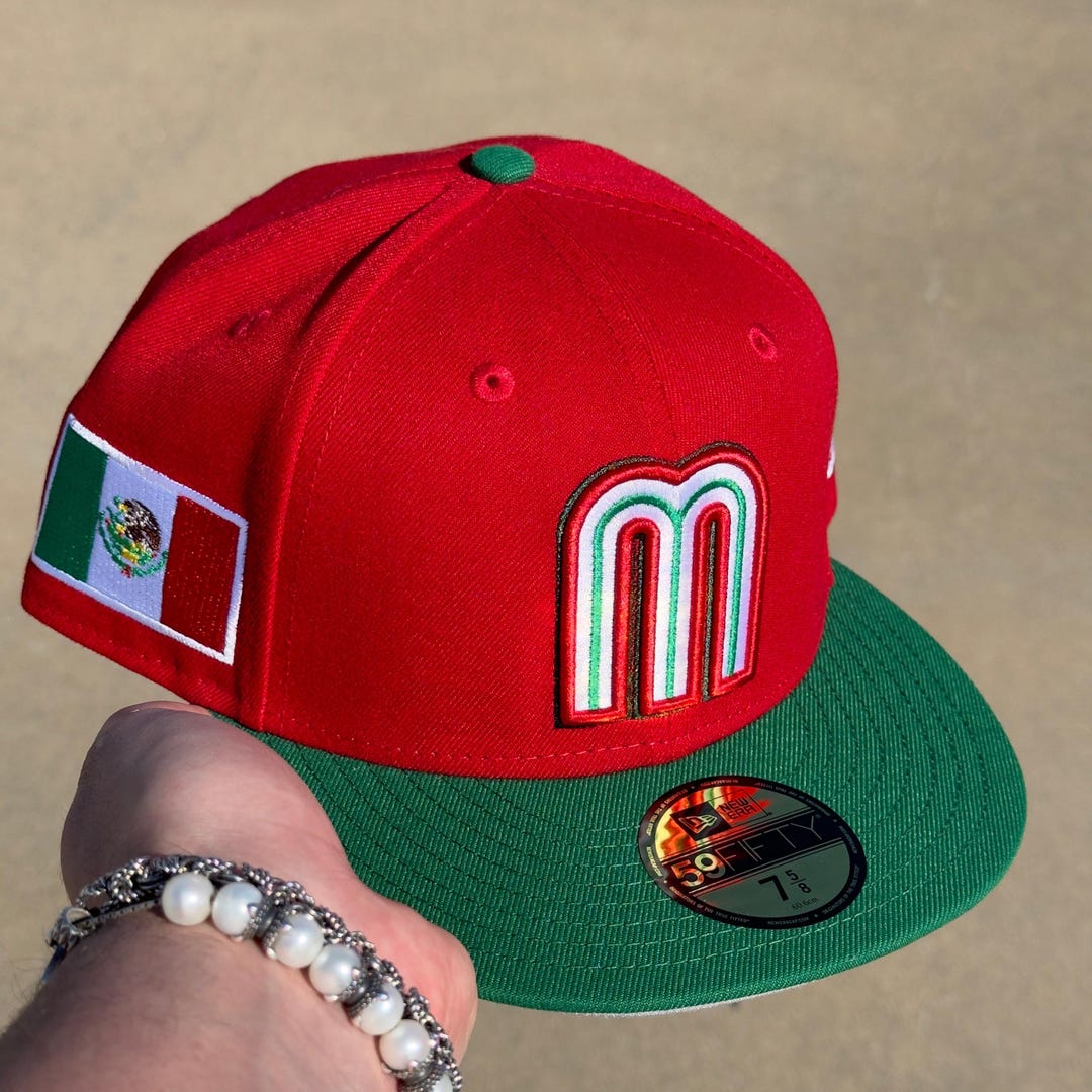 Red Mexican National Baseball Team New Era 59FIFTY Fitted Cap WBC ...