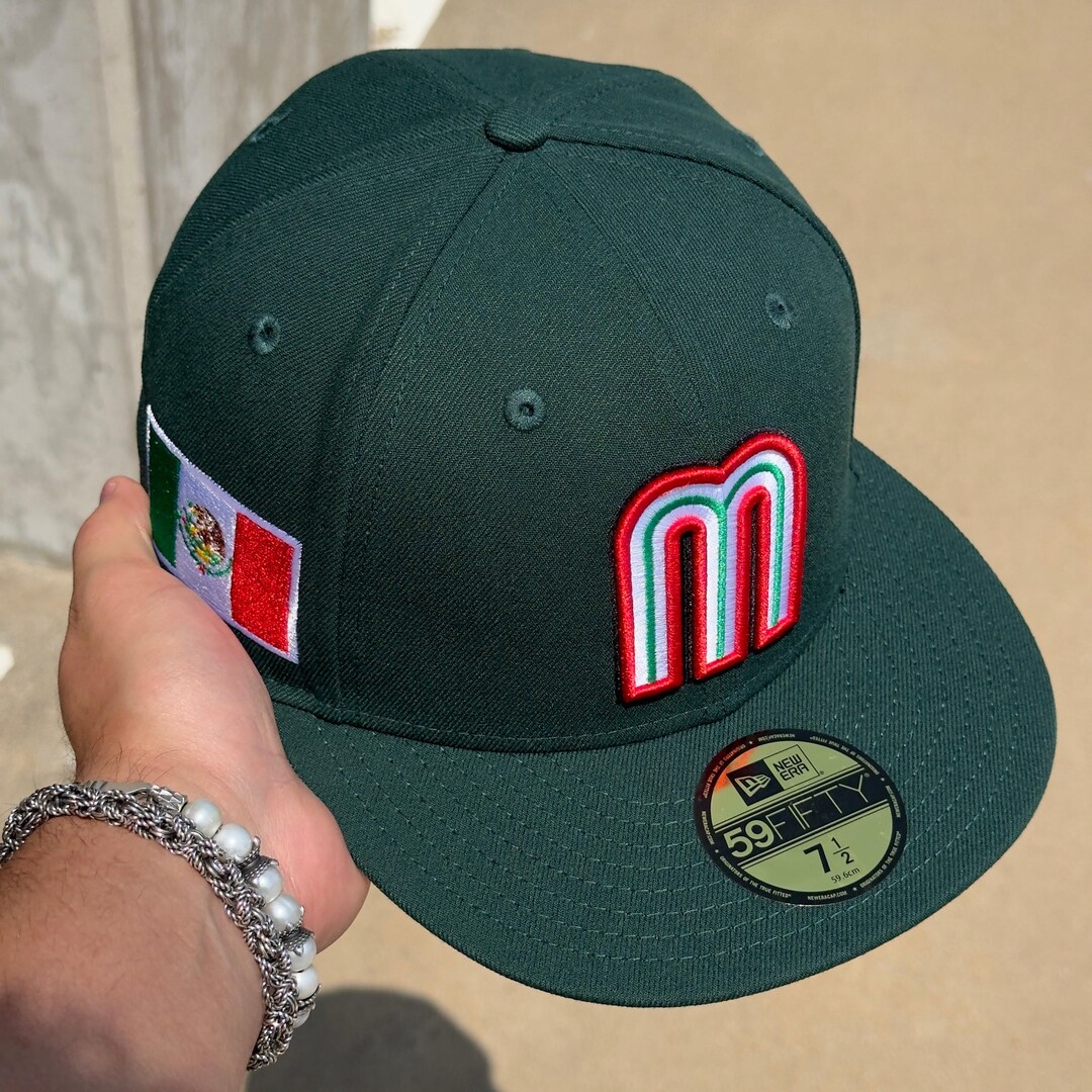 NEW 1/2 Green Mexican National Baseball WBC 59FIFTY New Era Fitted Hat ...