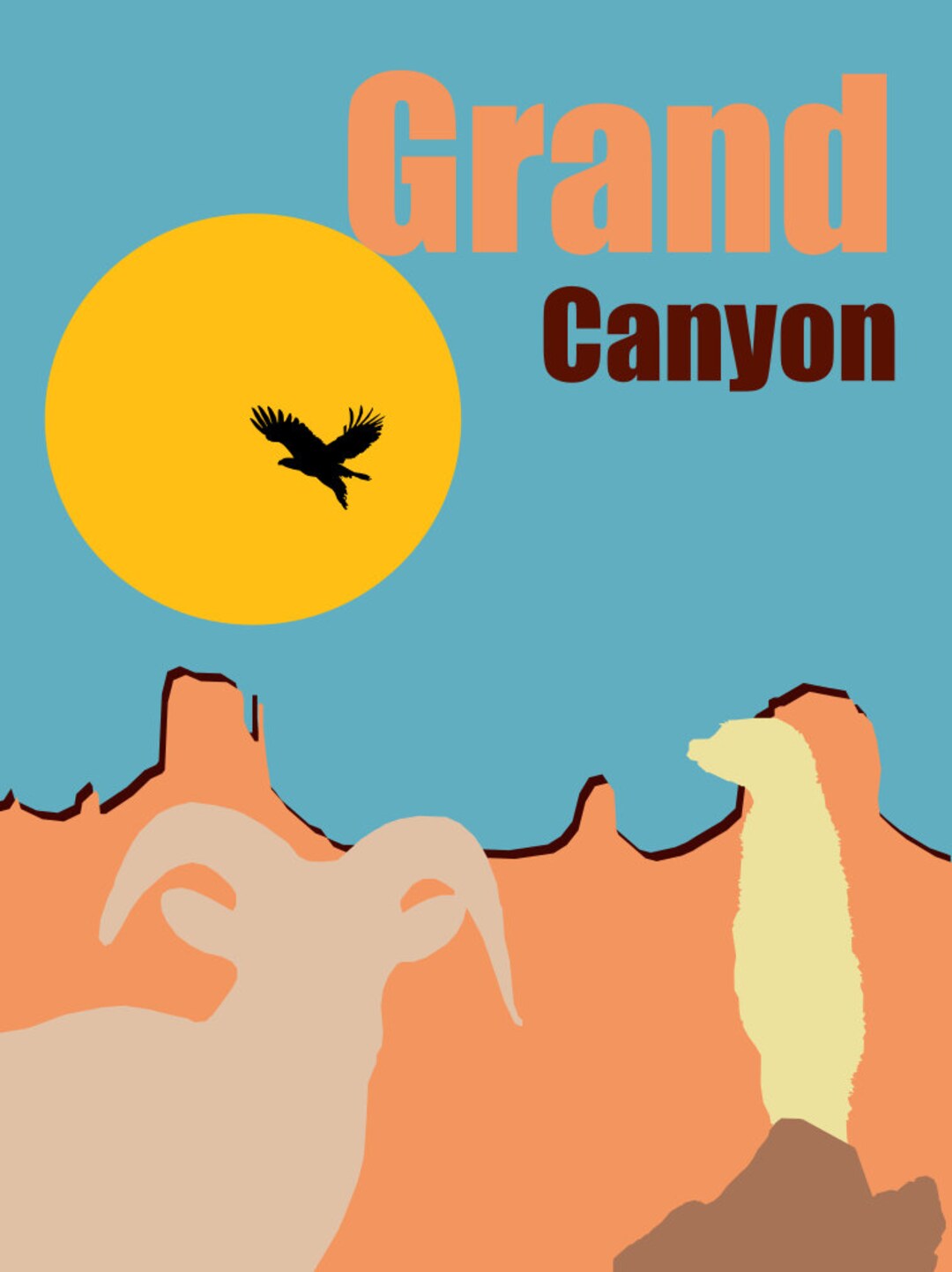 Vintage Grand Canyon Posters Digital Download Bundle - Retro Travel Art ...
