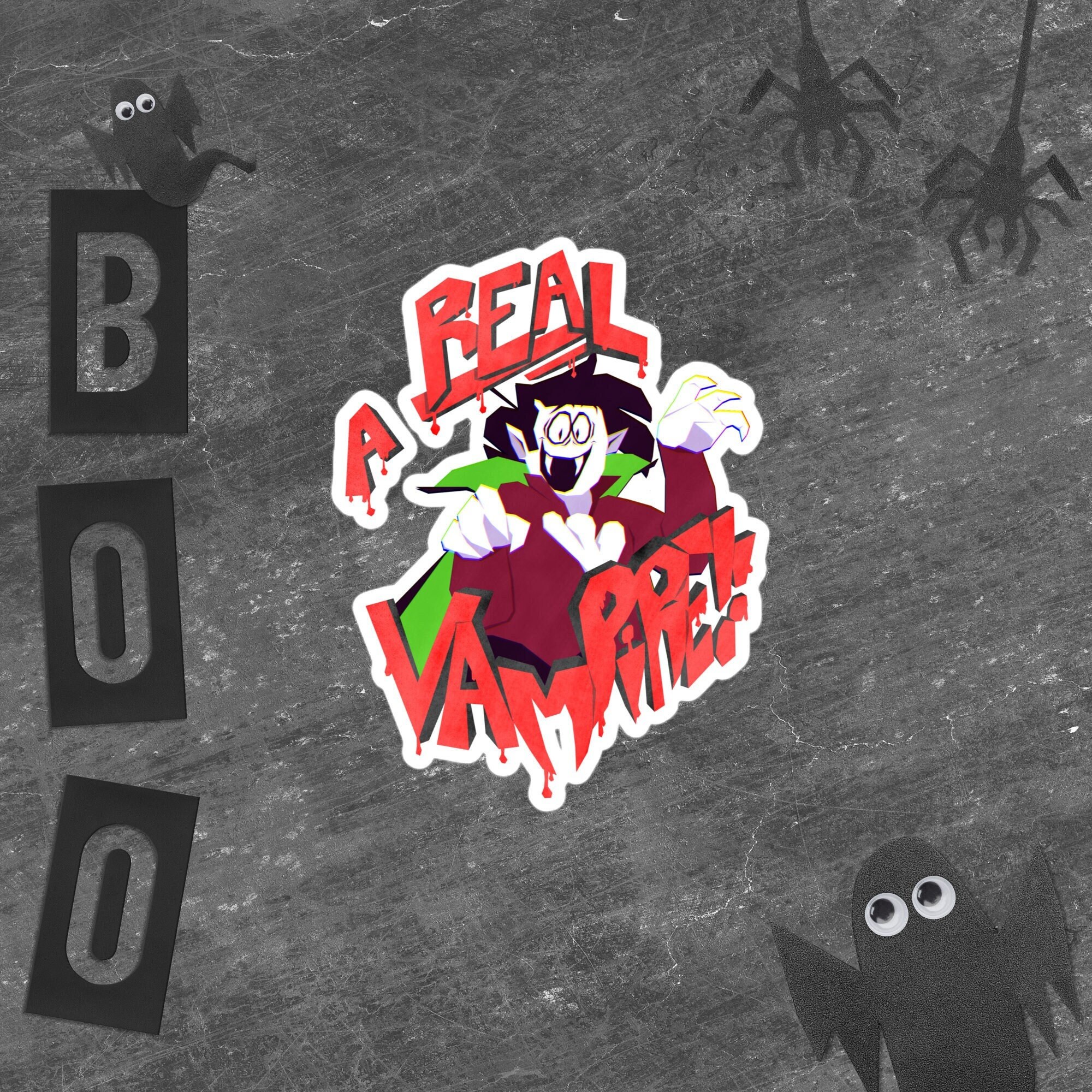 Spooky Month Streber A Real Vampire Vinyl Stickers - Etsy