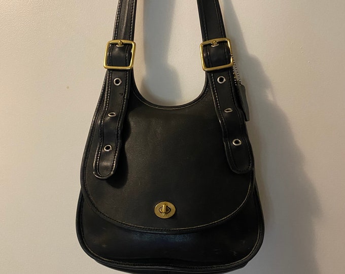Vintage Coach Crescent Saddle Bag Style 9988 in Black, Made in the USA ...
