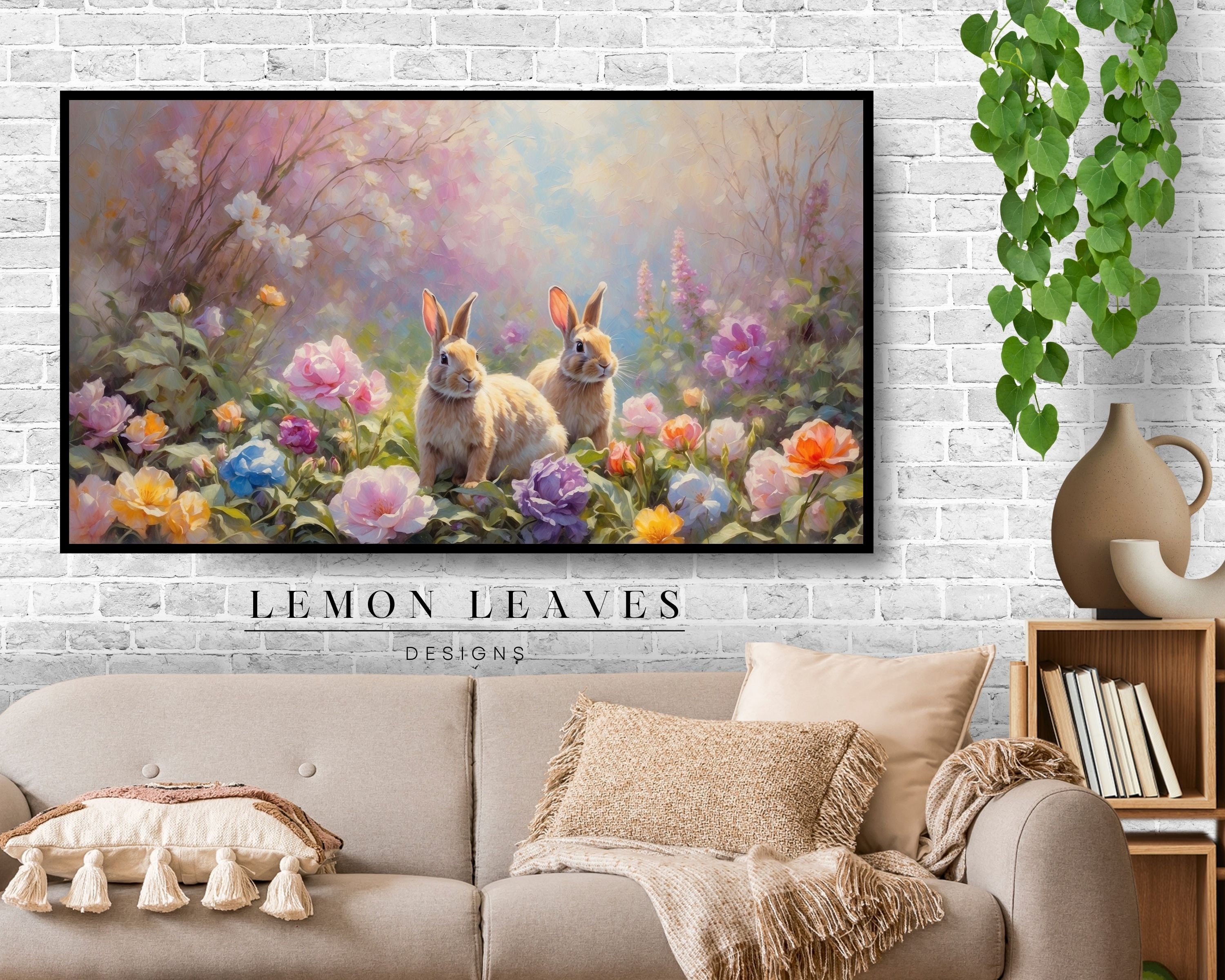 Bunny Frame Tv Art Easter Frame Tv Art Spring Tv Art Colorful Frame Tv ...