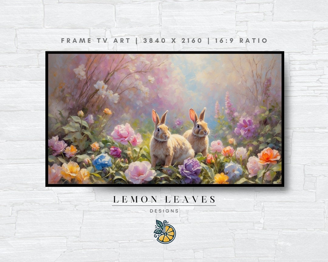 Bunny Frame Tv Art Easter Frame Tv Art Spring Tv Art Colorful Frame Tv ...