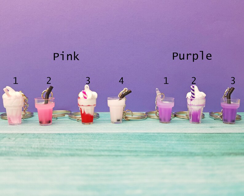 Mini Bubble Tea Key Chains Milkshake Drink Key Rings Boba Tea Lover ...