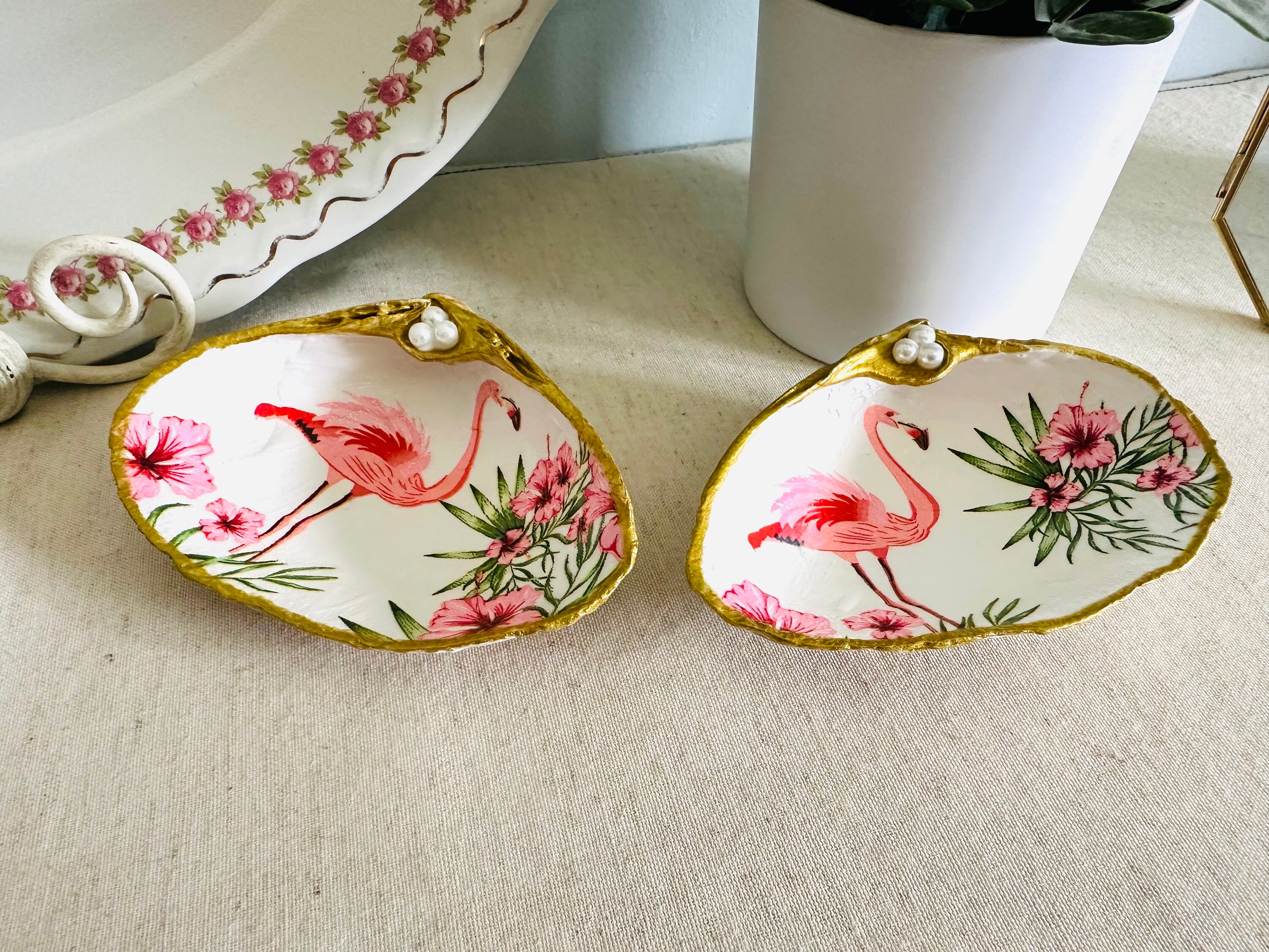 Decorative Clam Shell Flamingo - Etsy