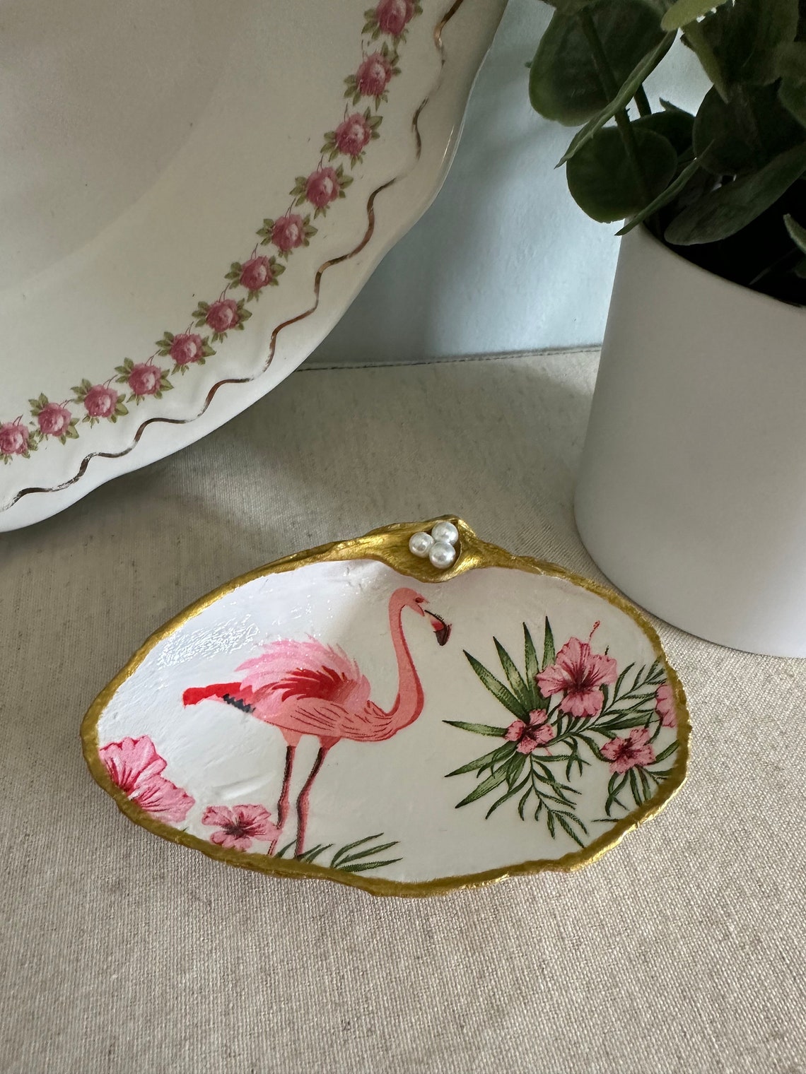 Decorative Clam Shell Flamingo - Etsy