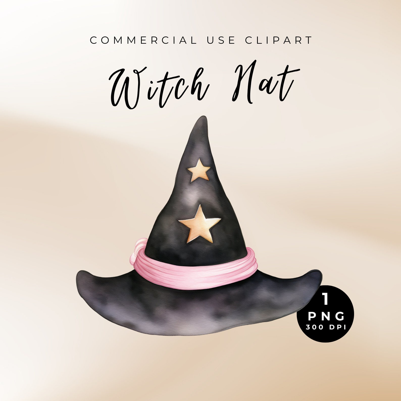 Pastel Pink Halloween Clipart, Witch Hat Black & Pink, Cute Witch Hat ...