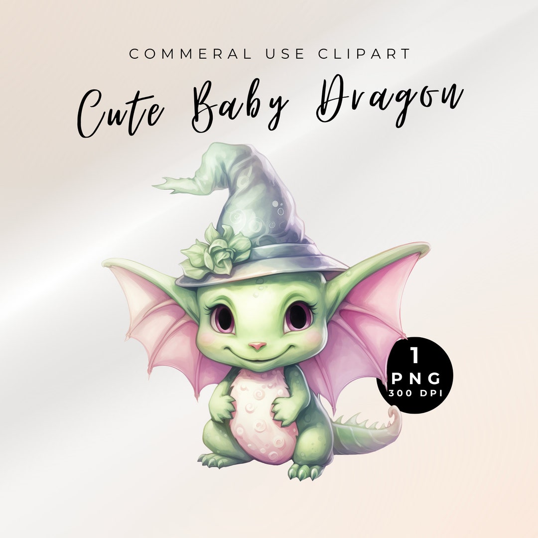 Little Dragons Clipart, Cute Baby Dragon Pastel Pink, Whimsical Dragons ...
