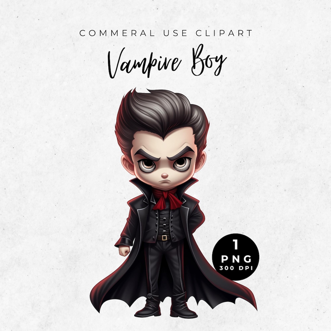 Vampire Boy Clipart: Halloween Kids PNG (digital Download) - Etsy