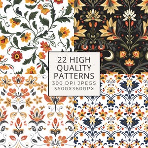 Autumn Digital Paper Set, Watercolor Autumn Leaves Digital Paper Pack ...