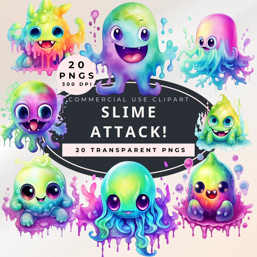 Slime Clipart, Slime Girl Clipart, Splatter Neon Clipart, Slime Drips ...