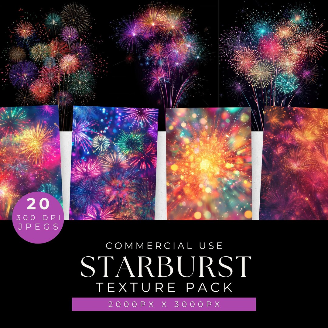 Colorful Firework Background Papers: 20 Vibrant Jpegs (digital Download ...