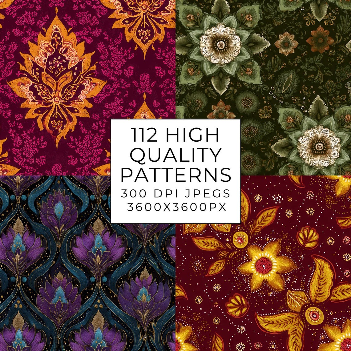 Balinese Batik Digital Paper Pack: Scrapbooking & Crafts (12x12 Inch ...