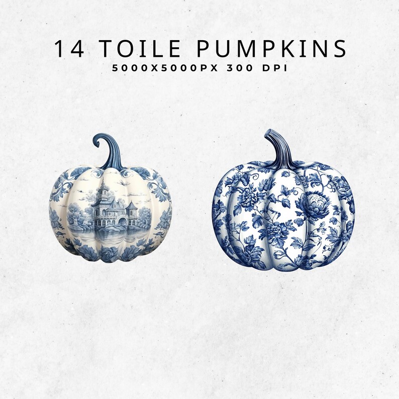 Toile Pumpkins Clipart: Fall Damask PNG Bundle (digital Download) - Etsy