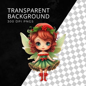 Cute Christmas Fairy Clipart, Fantasy Clipart, Cute Festive Designs ...