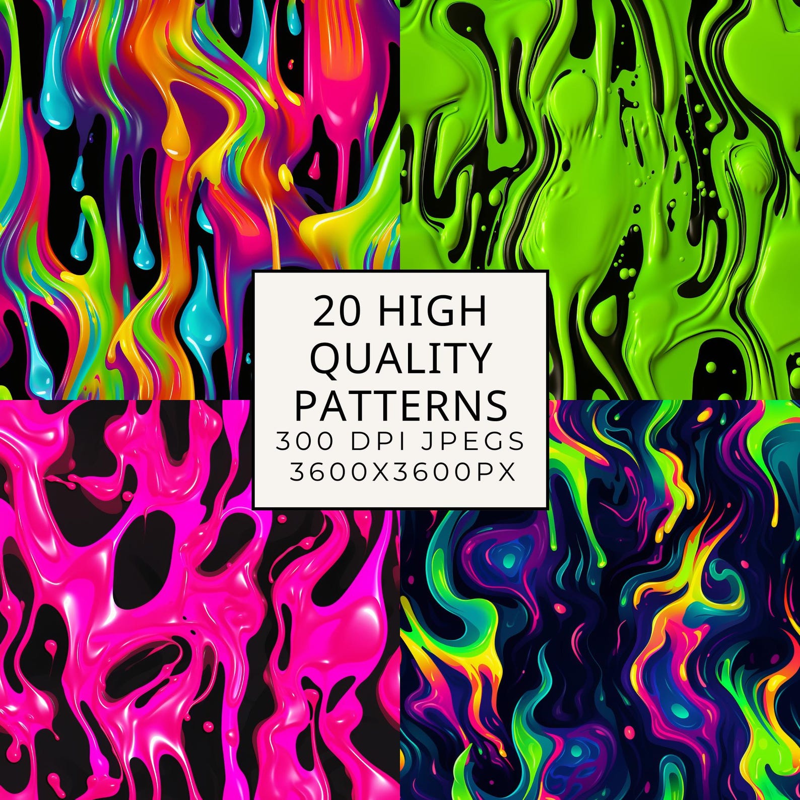 Slime Clipart, Slime Digital Seamless Papers, Slime Birthday Party ...