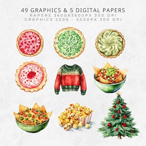 Christmas Movie Night Clipart: Cozy Pajama Art (digital Download) - Etsy