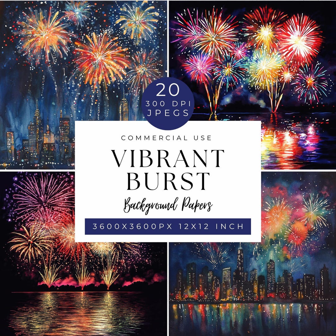 Colorful Firework Background Papers: Festive Art (digital Download) - Etsy