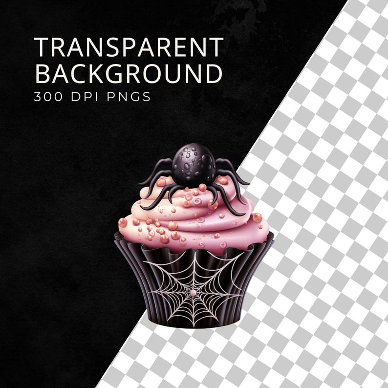 Halloween Cupcakes Clipart: Ghastly Treats, Party Decor (digital ...