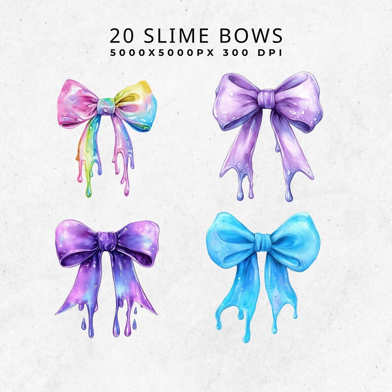 Watercolor Slime Clipart Bundle, Cute Clipart for Kids, Digital ...