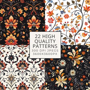 Autumn Digital Paper Set, Watercolor Autumn Leaves Digital Paper Pack ...