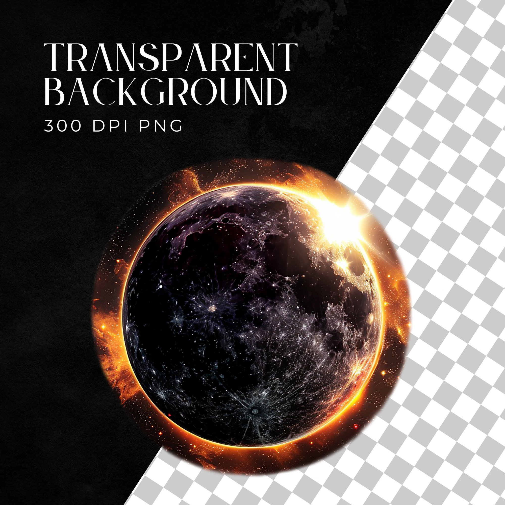 Total Solar Eclipse Clipart, Solar Eclipse Clipart PNG, Watercolor ...