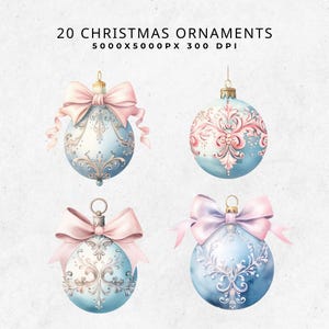 Grandmillennial Christmas Clipart, Grandmillenial Christmas Ornaments ...