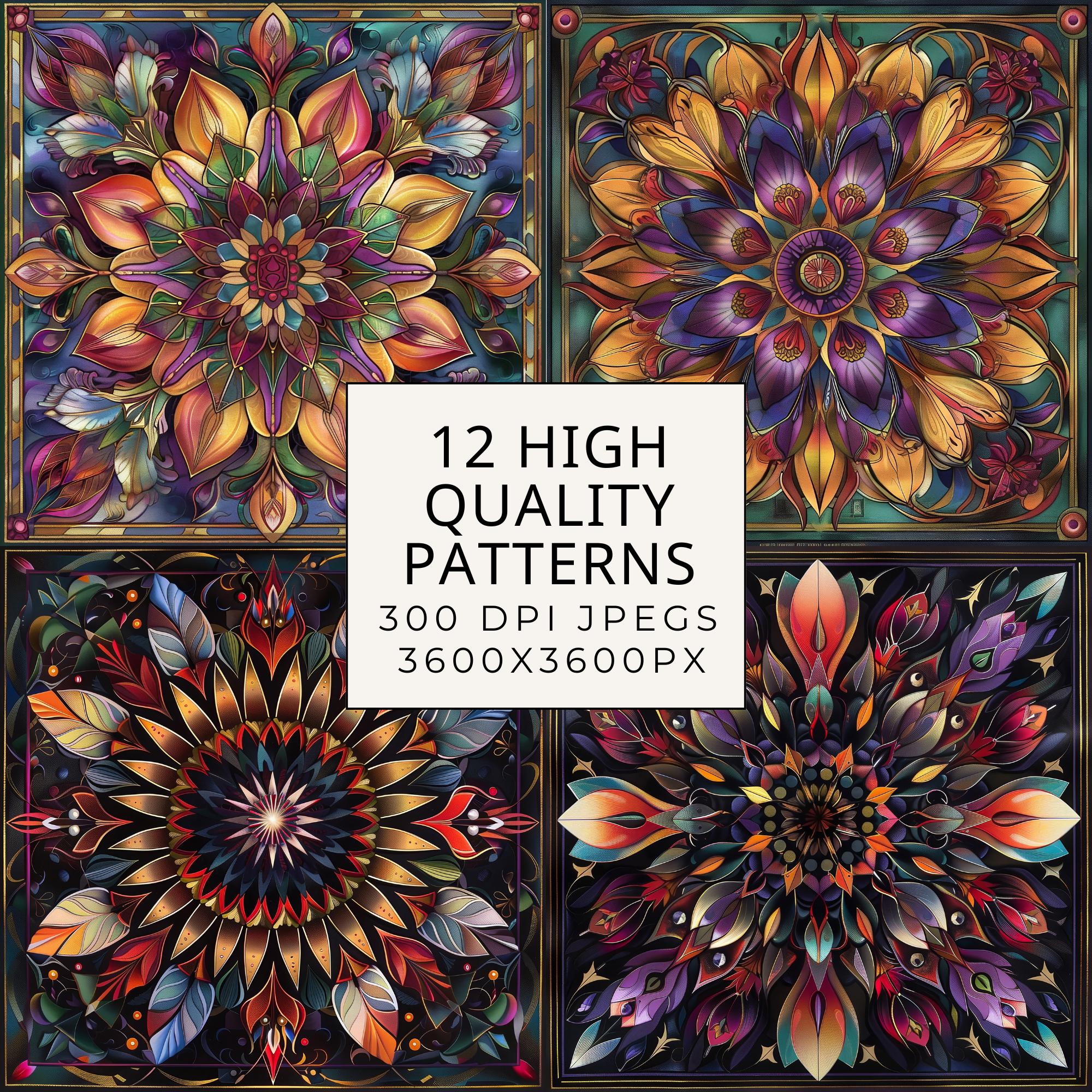 Mandala Clipart, Mandala Background Papers, Mandala Patterns, Printable ...