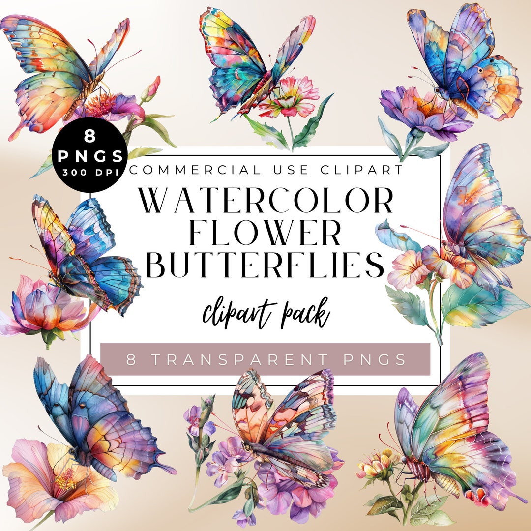Watercolor Clipart Butterflies, Butterflies Clipart Watercolor ...
