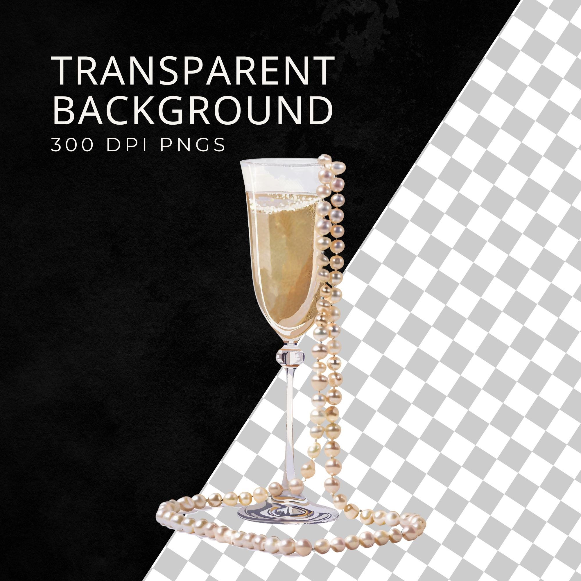 Pearls and Prosecco Clipart: Bridal Shower PNG (commercial Use) - Etsy