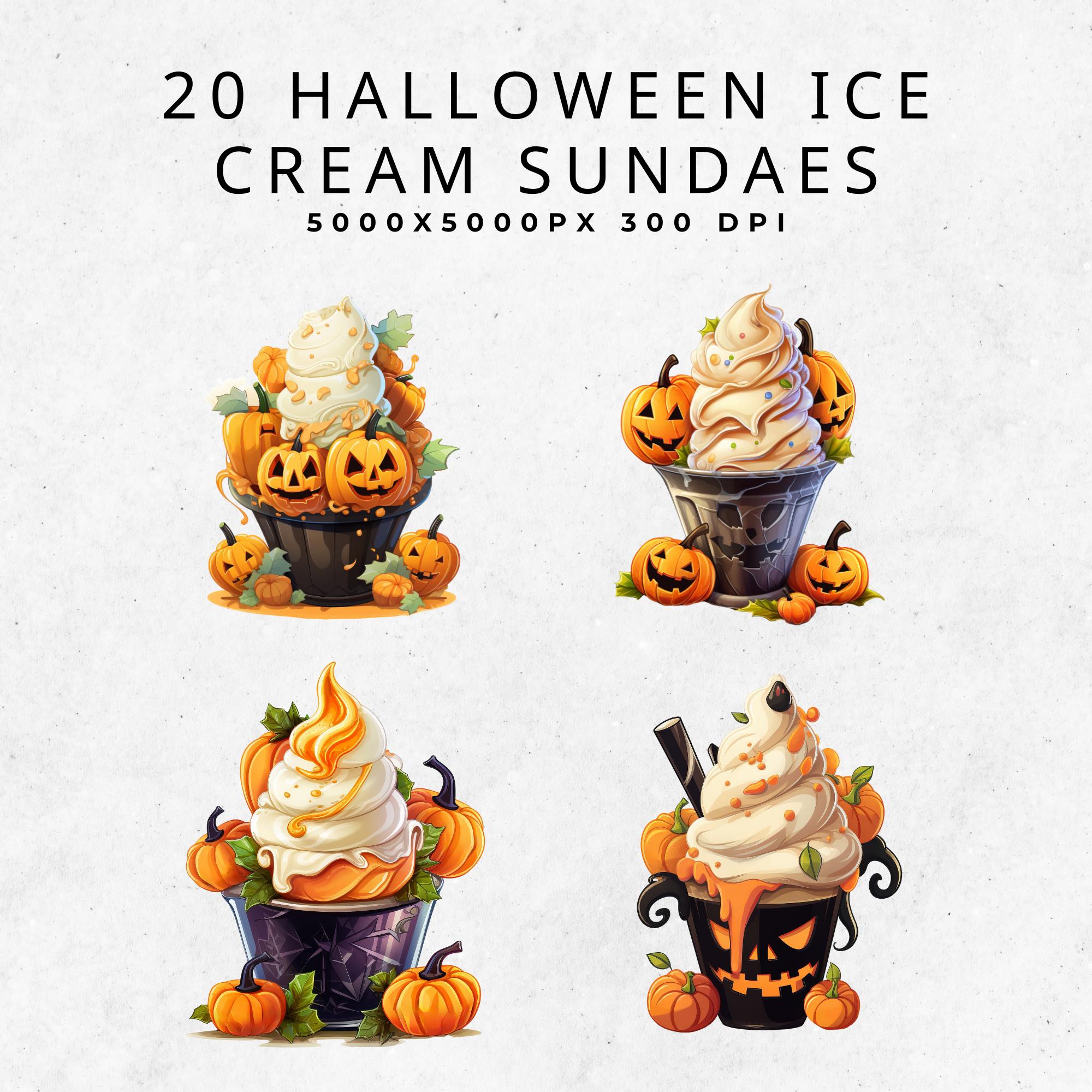 Halloween Ice Cream Clipart, Ice Cream Clipart Pastel, Ice Cream Sundae ...