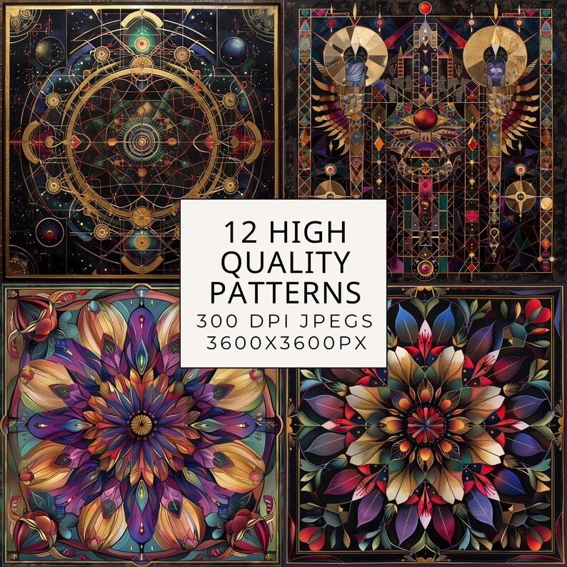 Mandala Clipart, Mandala Background Papers, Mandala Patterns, Printable ...