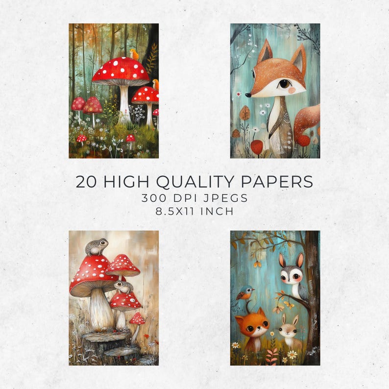Woodland Animals Watercolor Prints: Whimsical Forest Nursery Art ...