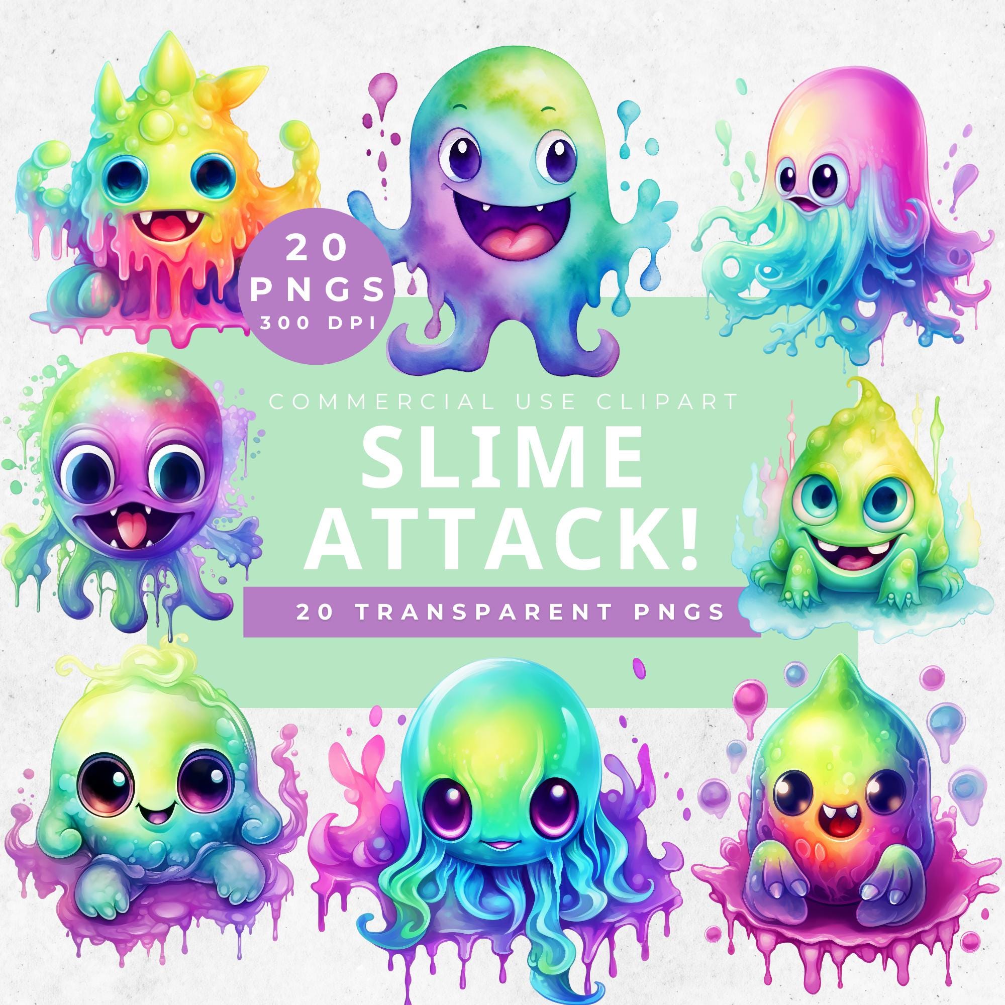 Slime Clipart, Slime Girl Clipart, Splatter Neon Clipart, Slime Drips ...