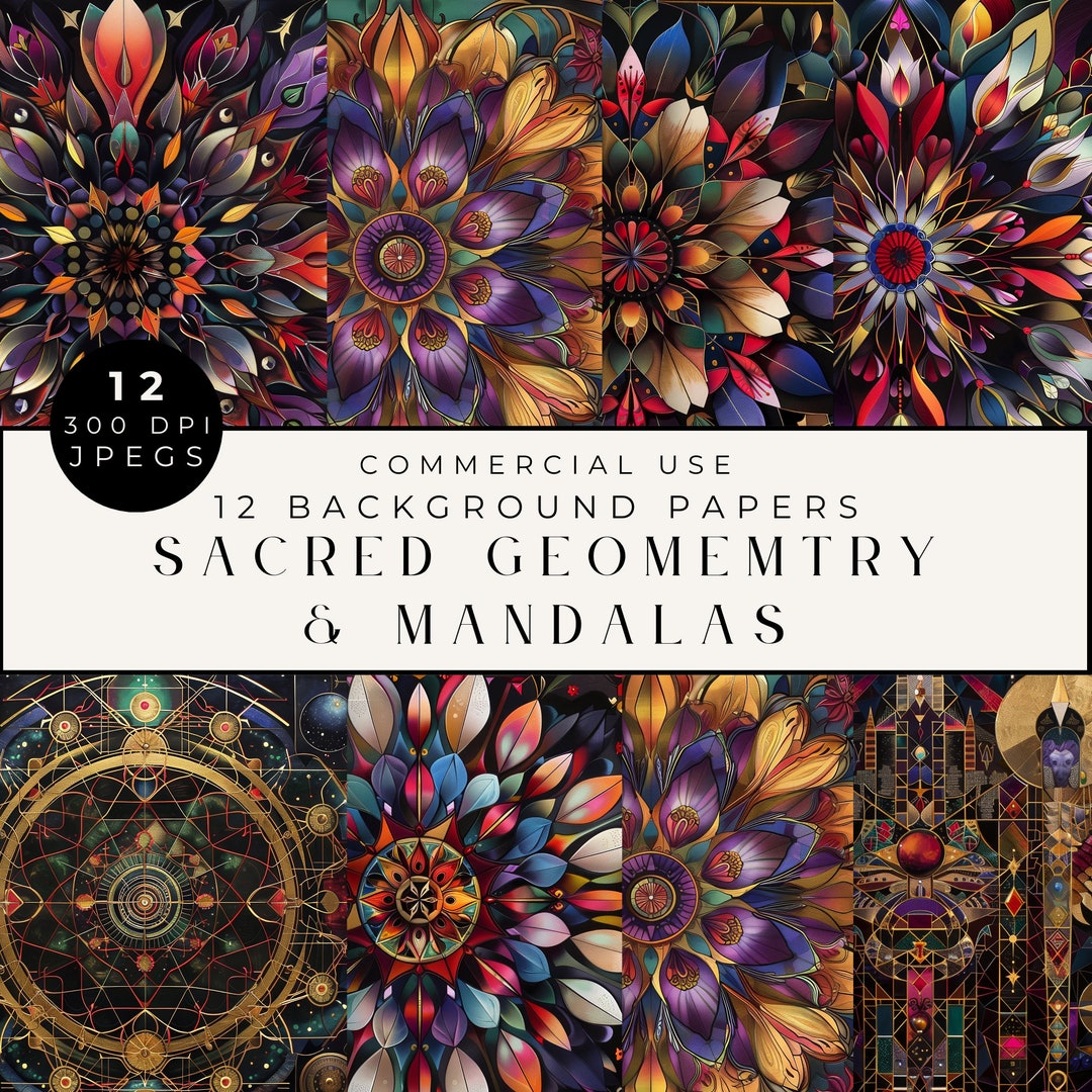 Mandala Clipart, Mandala Background Papers, Mandala Patterns, Printable ...