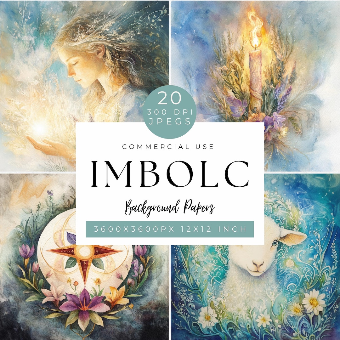 Imbolc Watercolor Digital Papers: Wicca Pagan Backgrounds (digital ...