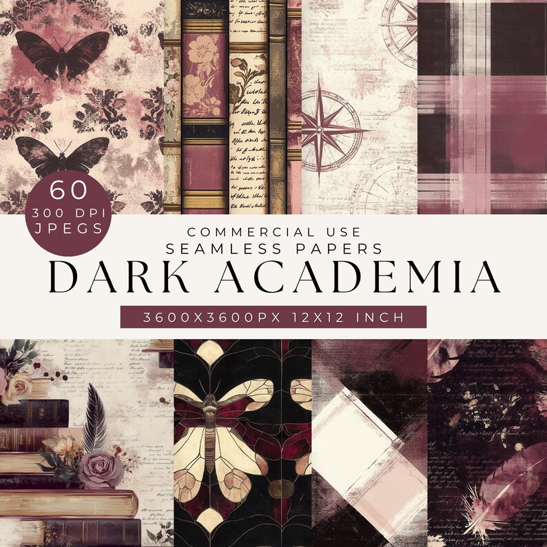 Dark Academia Digital Scrapbook for Print, Vintage Printable Junk ...
