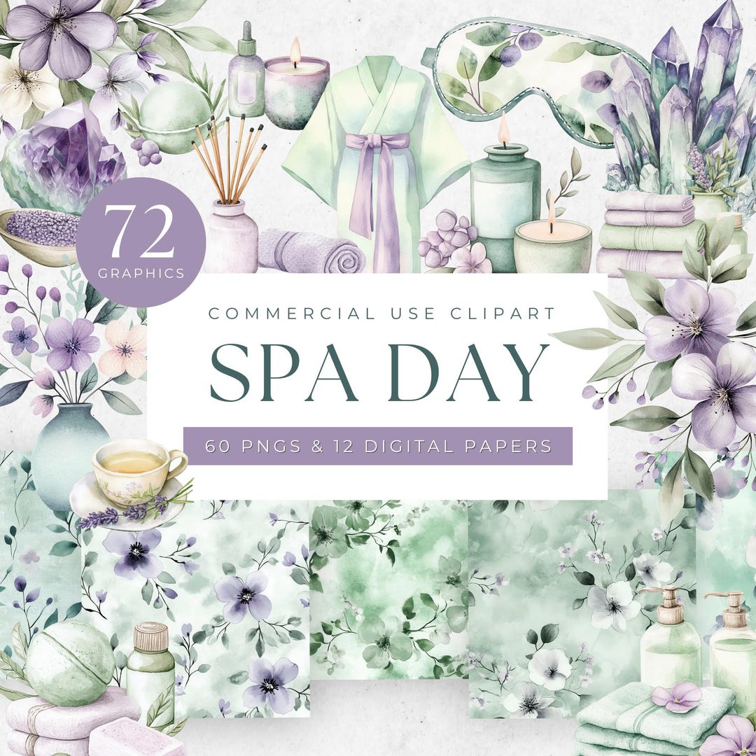 Spa Theme Clipart, Spa Girls Clipart, Winter Spa Clipart, Spa Day ...