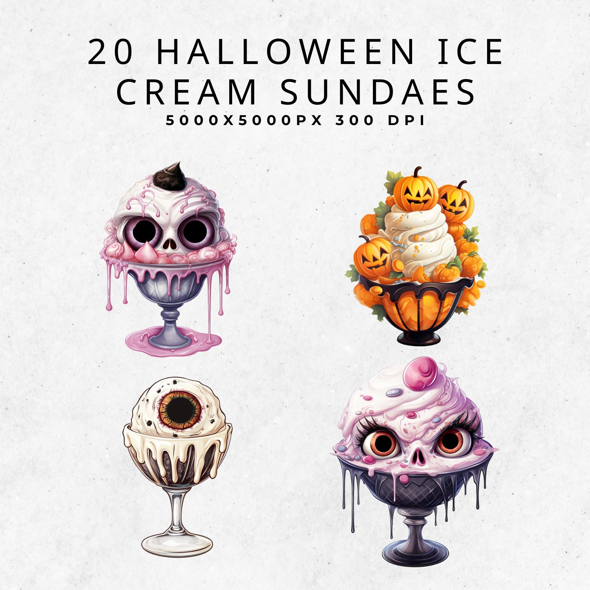 Halloween Ice Cream Clipart, Ice Cream Clipart Pastel, Ice Cream Sundae ...