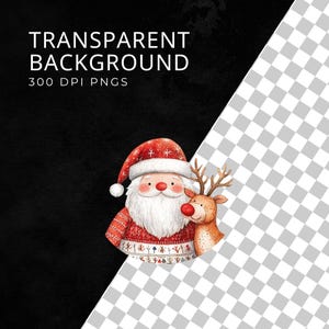 Watercolor Scandi Santa Clipart: Nordic Christmas PNG (digital Download ...