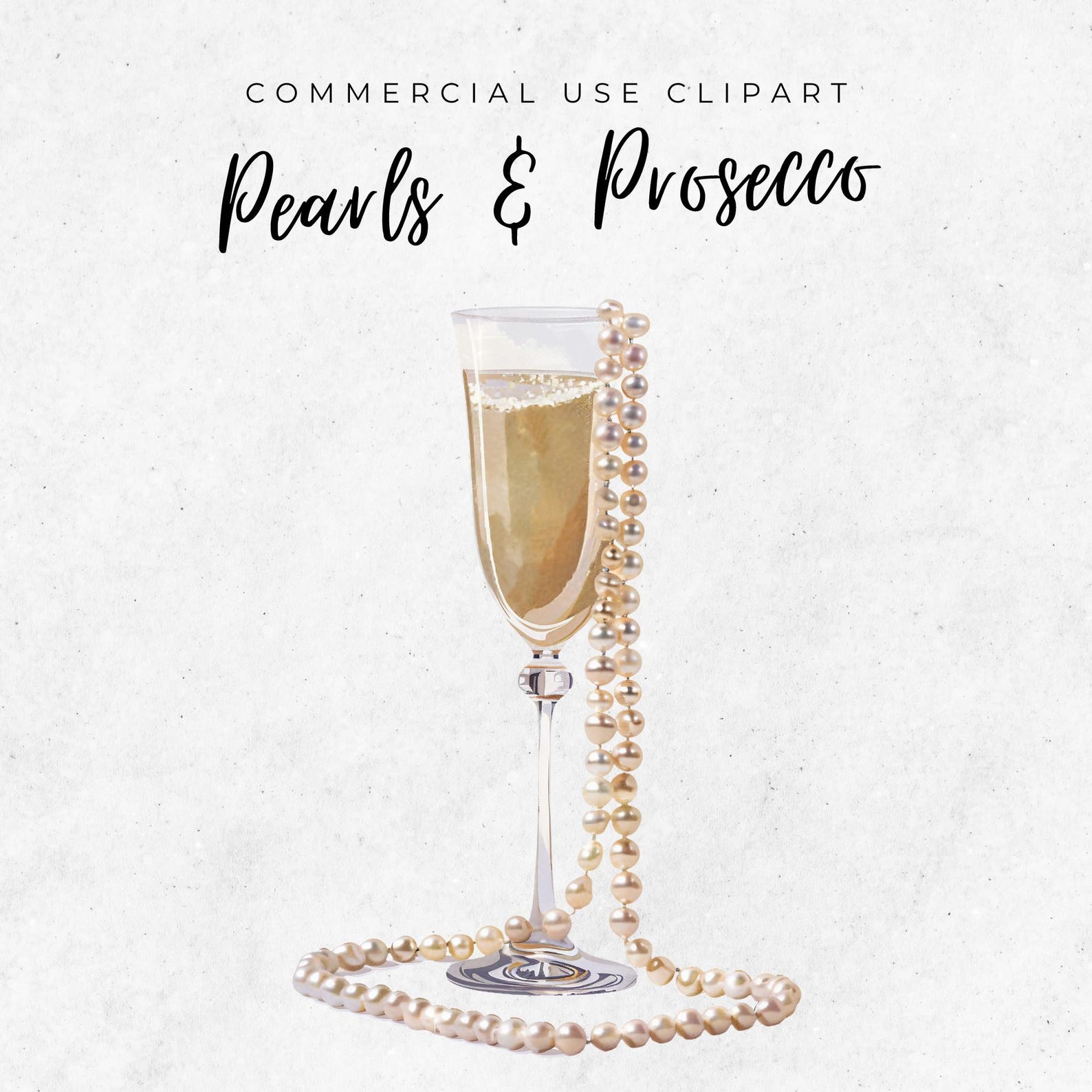 Pearls and Prosecco Clipart: Bridal Shower PNG (commercial Use) - Etsy