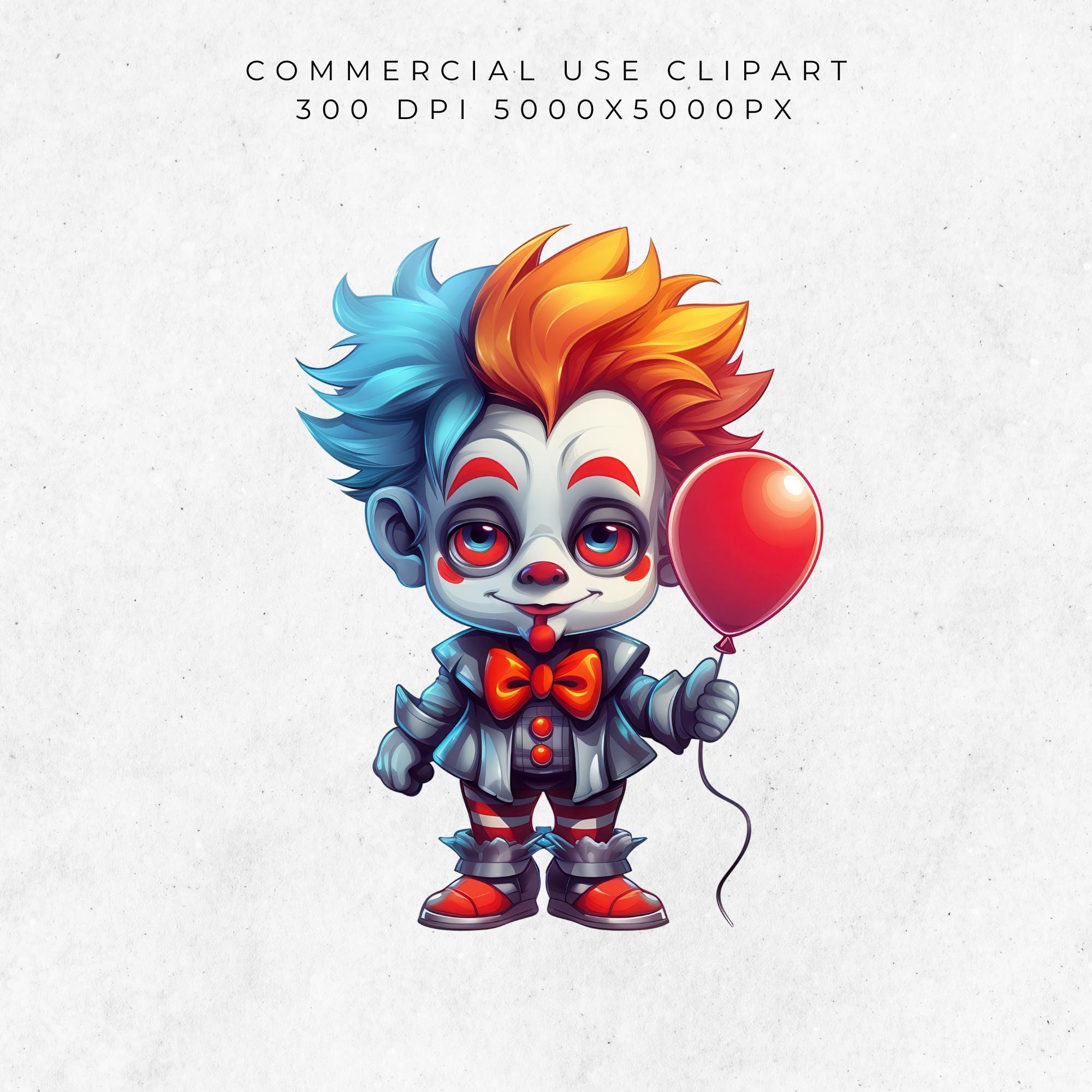 Creepy Clown PNG Clipart: Halloween Graphics (digital Download) - Etsy
