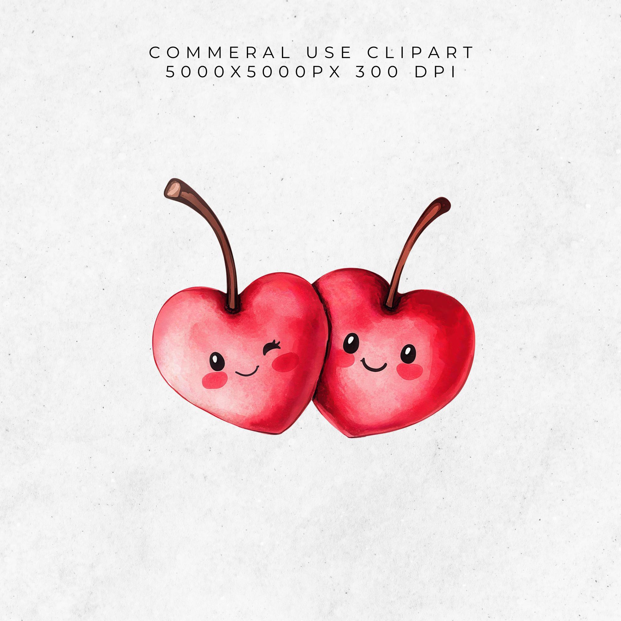 Valentine Fruit Heart Clipart, Fruit Snack Valentines Card ...