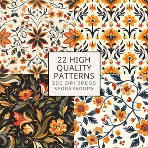 Autumn Digital Paper Set, Watercolor Autumn Leaves Digital Paper Pack ...
