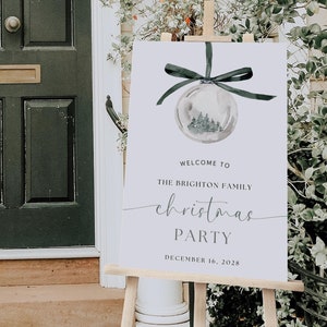 Christmas Party Sign, Printable Holiday Party Sign, Editable Christmas ...