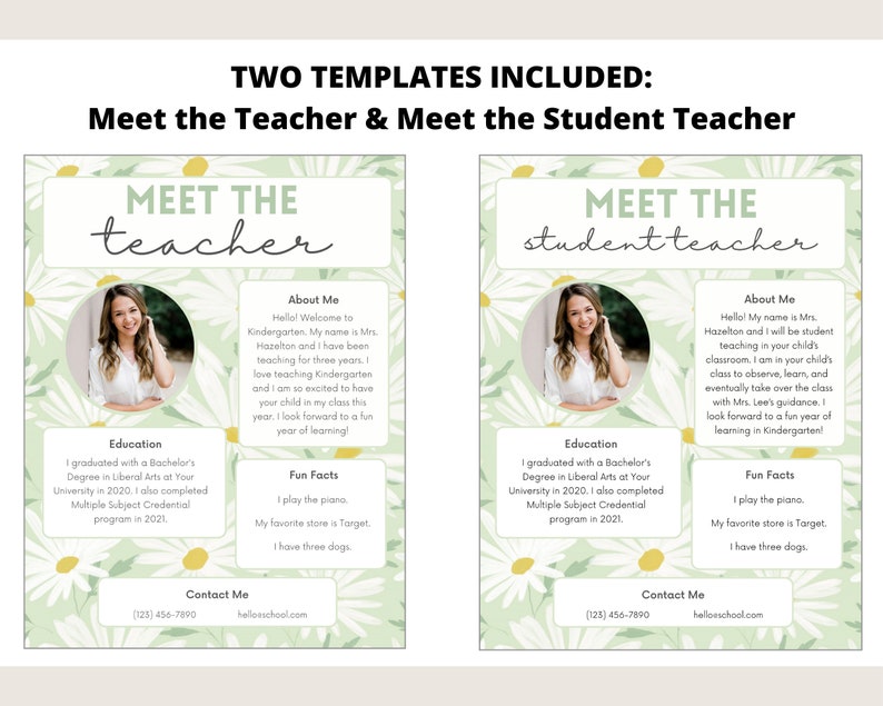Meet the Teacher Introduction Letter Meet the Student Teacher Form ...