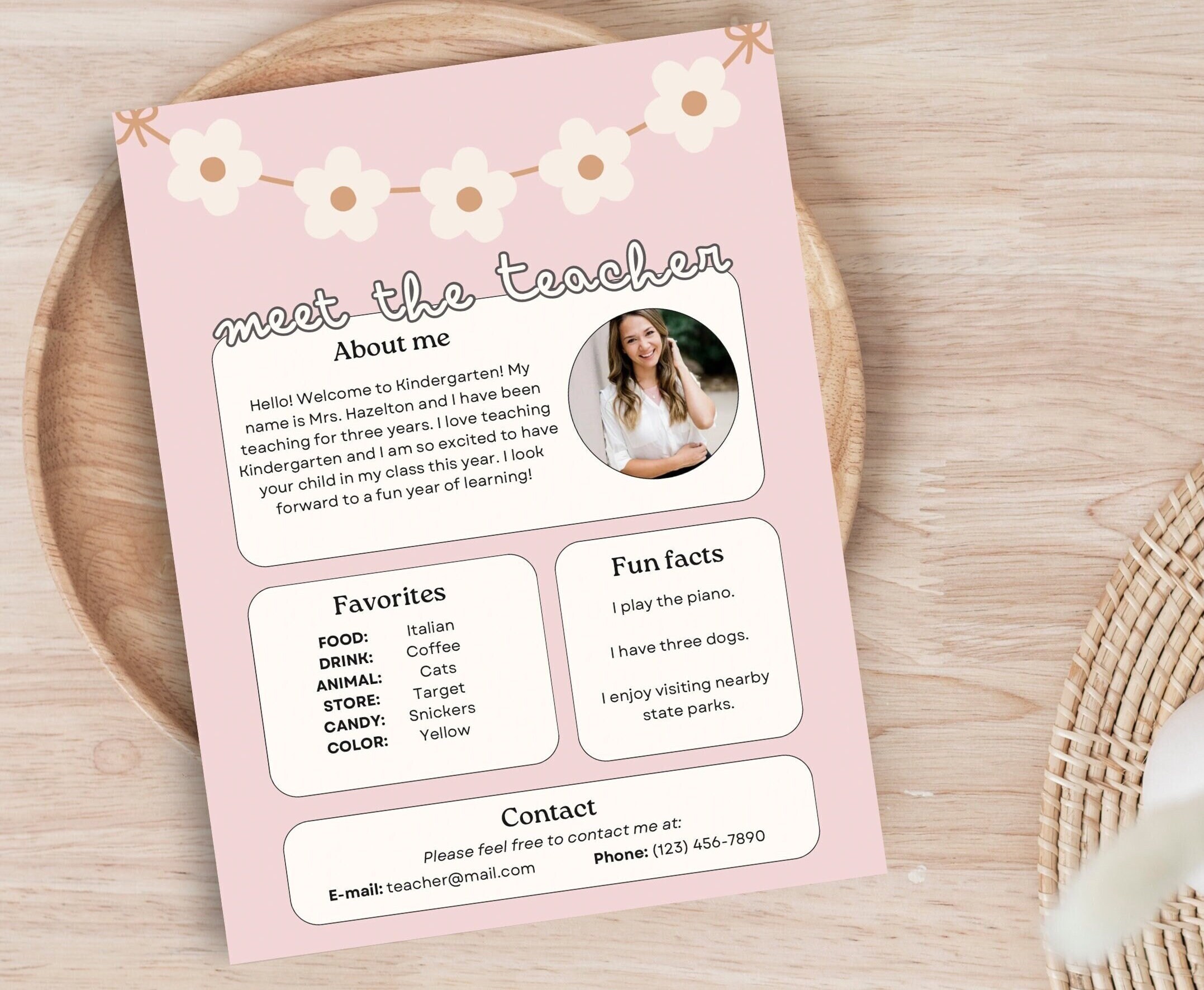 Meet the Teacher Editable Template, Printable Meet the Student Teacher ...
