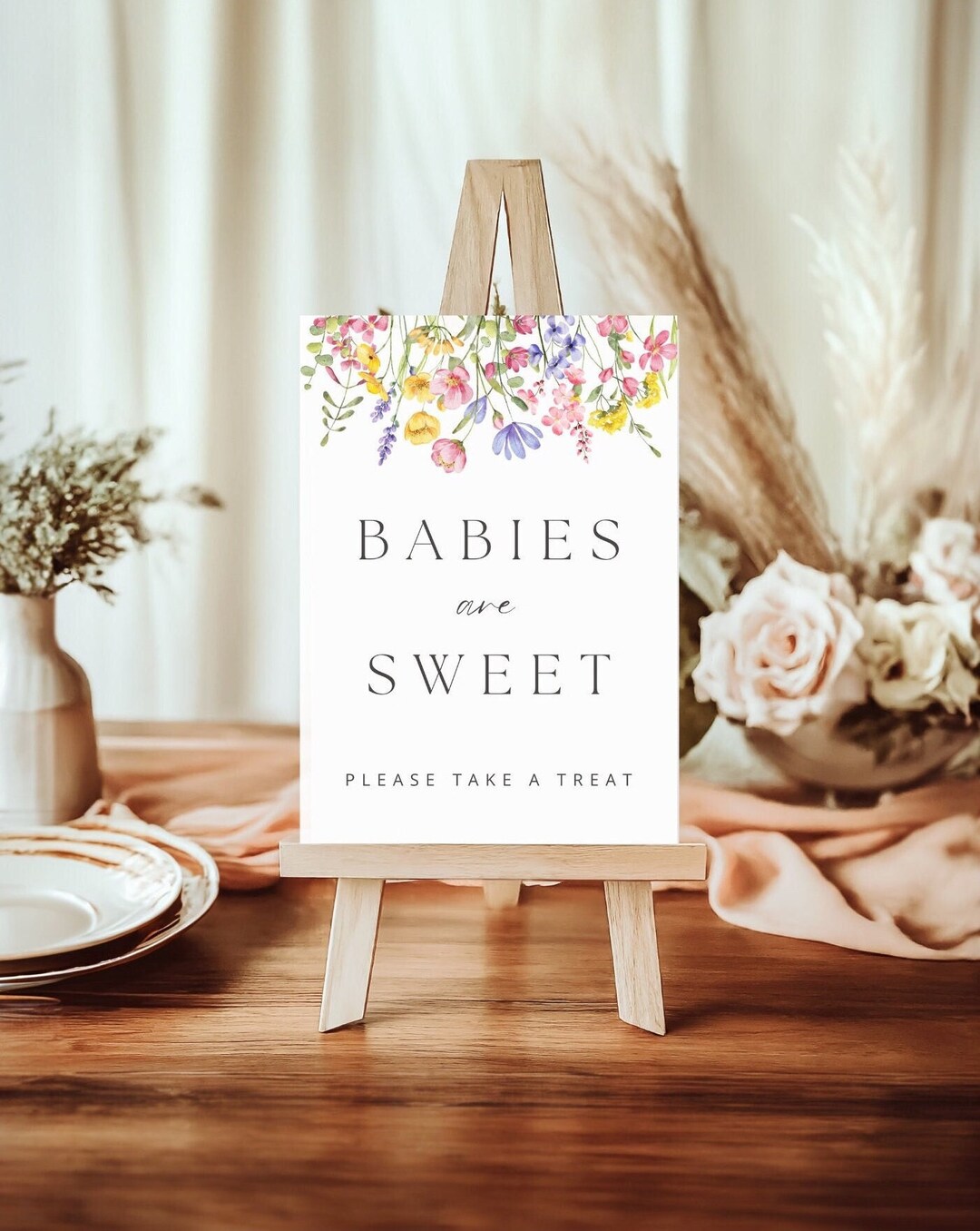 Babies Are Sweet Baby Shower Sign, Printable Baby in Bloom Baby Shower ...