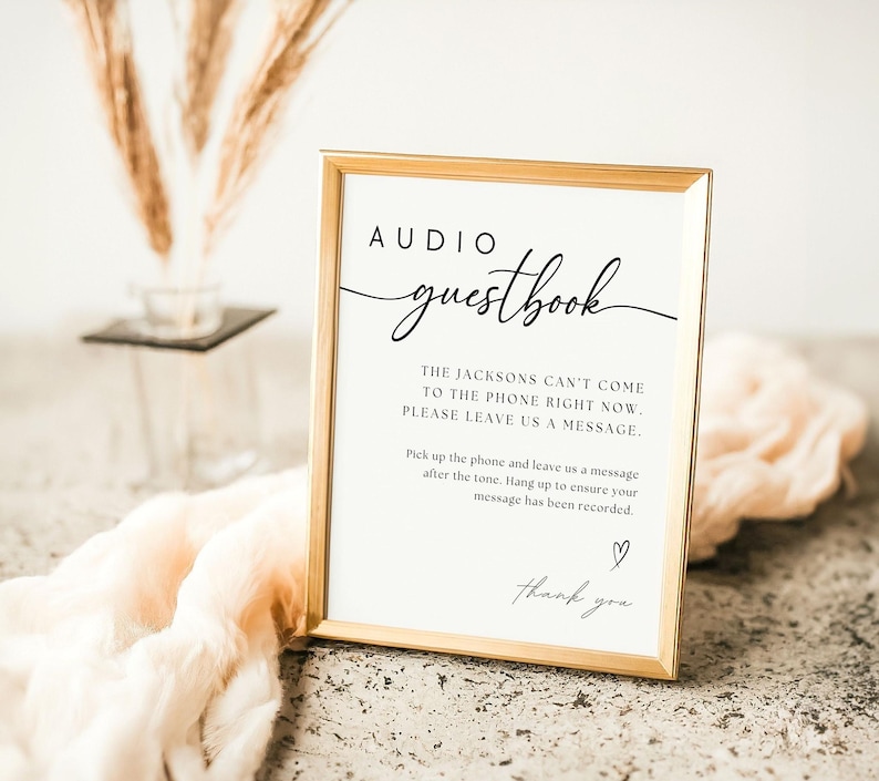 Audio Guestbook Sign, Printable Wedding Signage Audio Guest Book ...